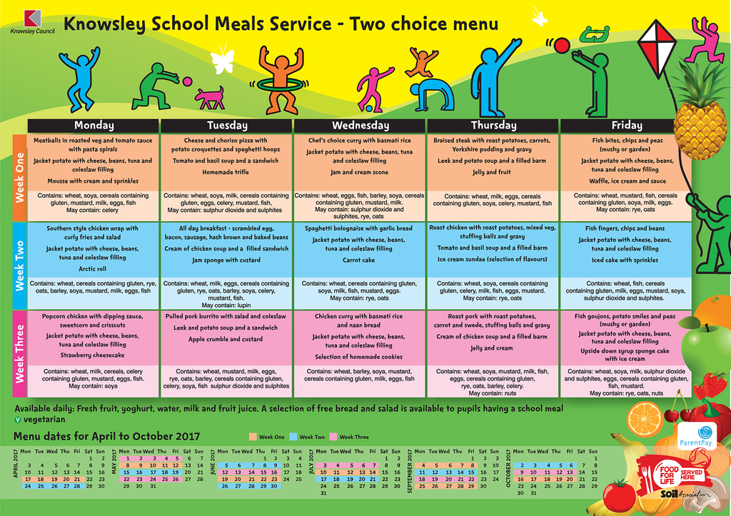 School Lunch Menu Clifford Holroyde